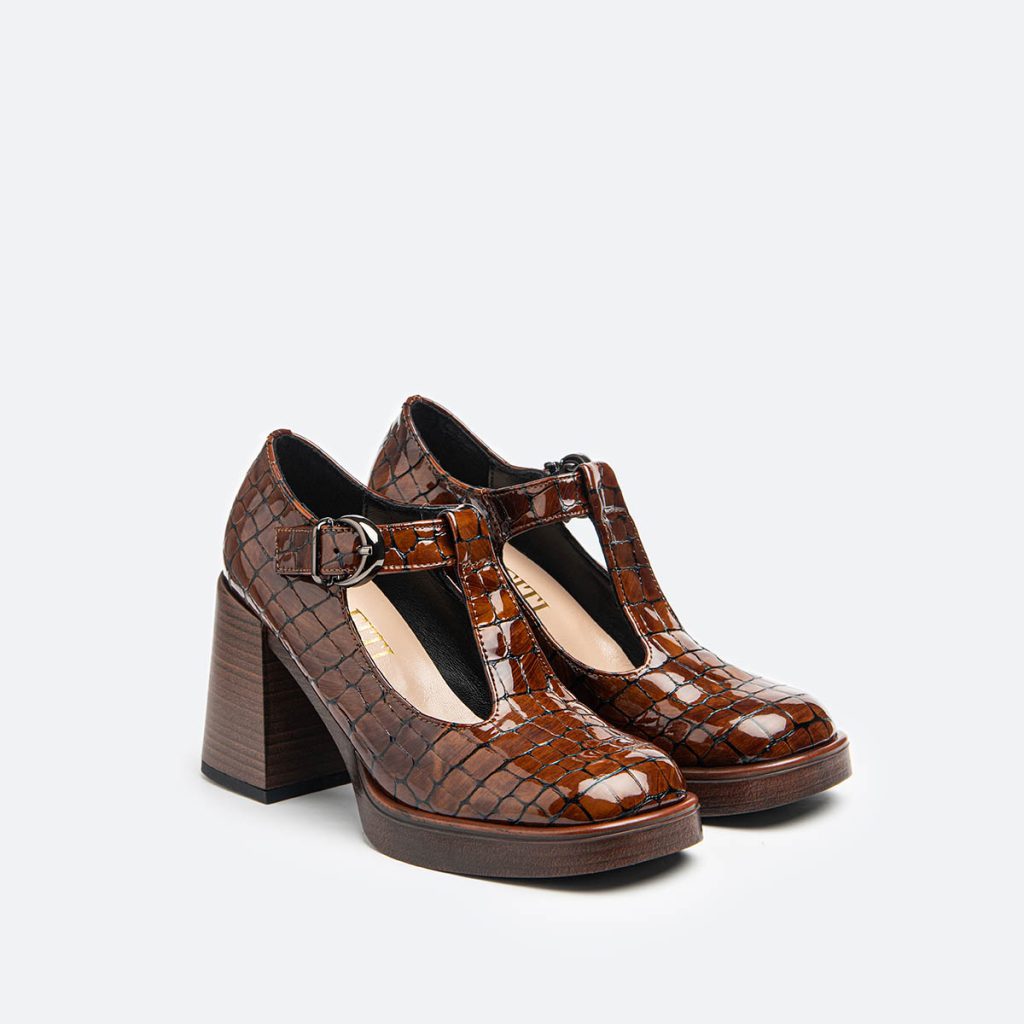 COLETTE brown croco lak - Grafiti